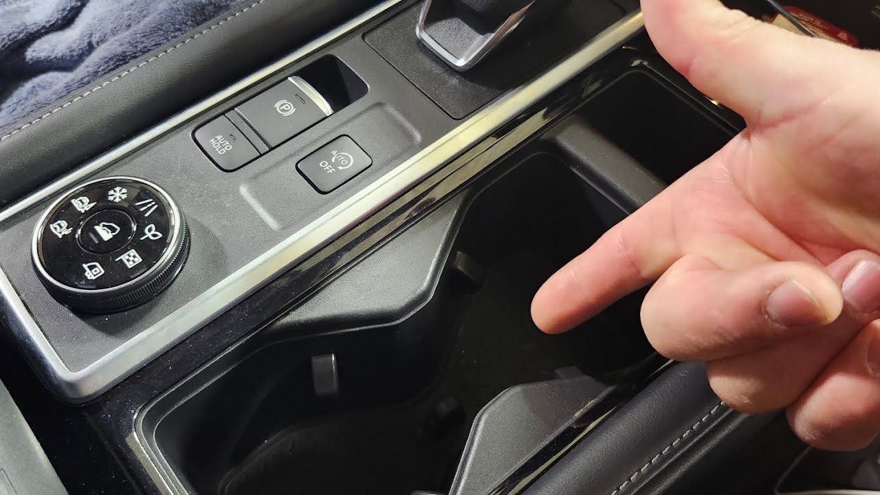 2022-2024 Pathfinder cup holder, mode switch, shifter access - YouTube
