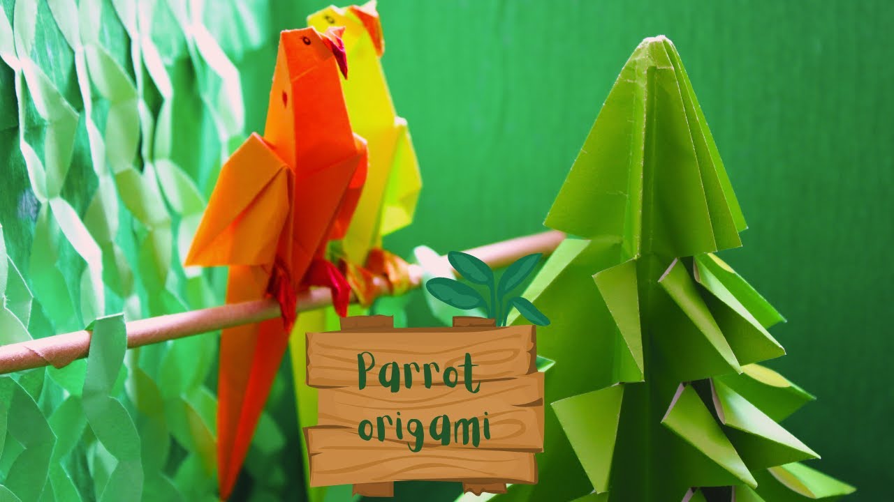 Origami Parrot Tutorial 🦜🦜| bird origami | Jungle project - YouTube