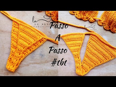 ✂️ Calcinha de Biquíni fio dental em crochê Passo a Passo Completo #tbt