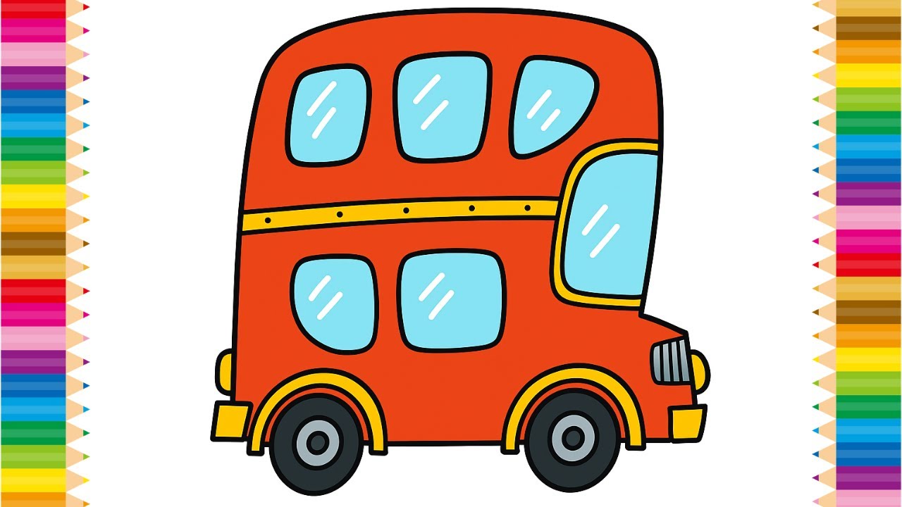 How to Draw a Red Double Decker Bus - YouTube