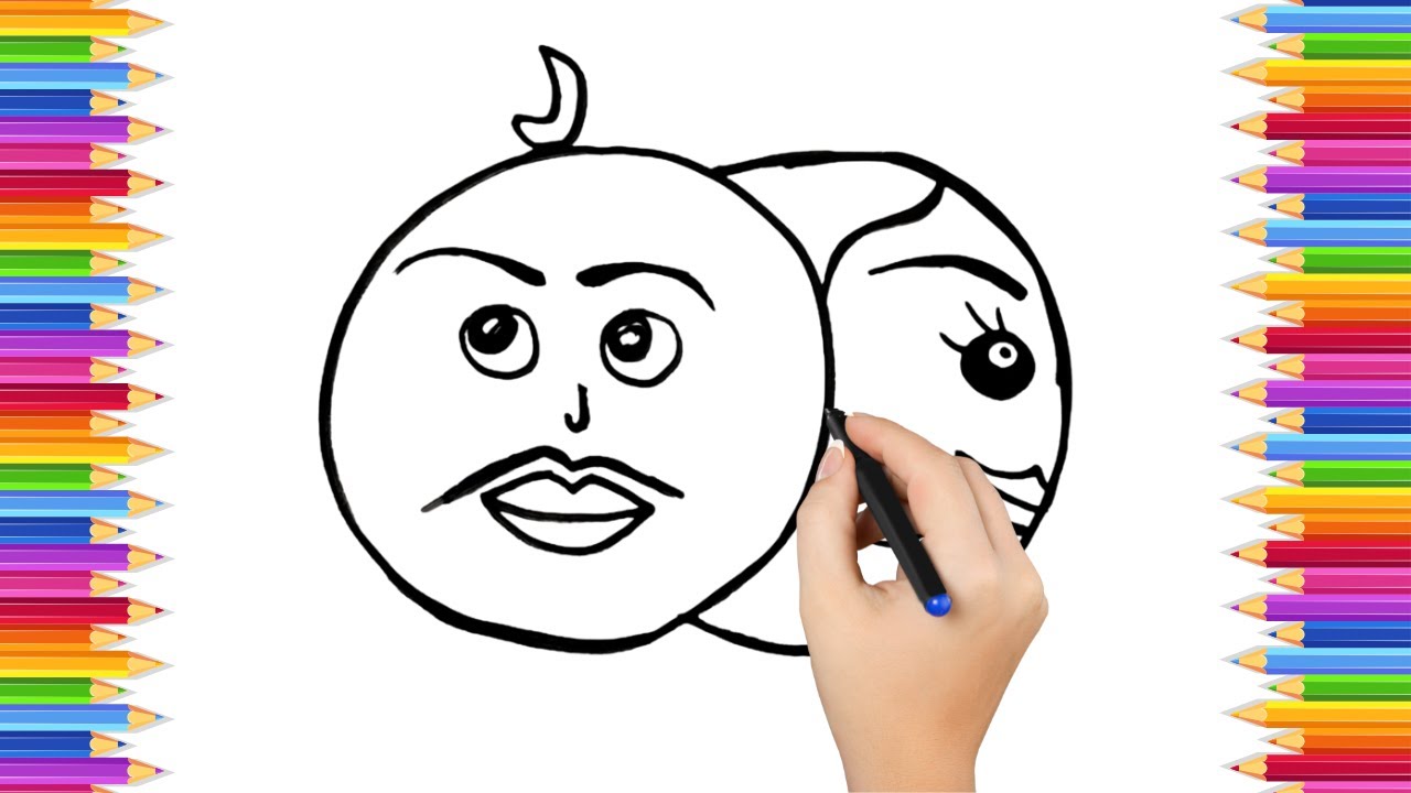 How To Draw cute emoji Drawing, Painting & Coloring For Kids and ...