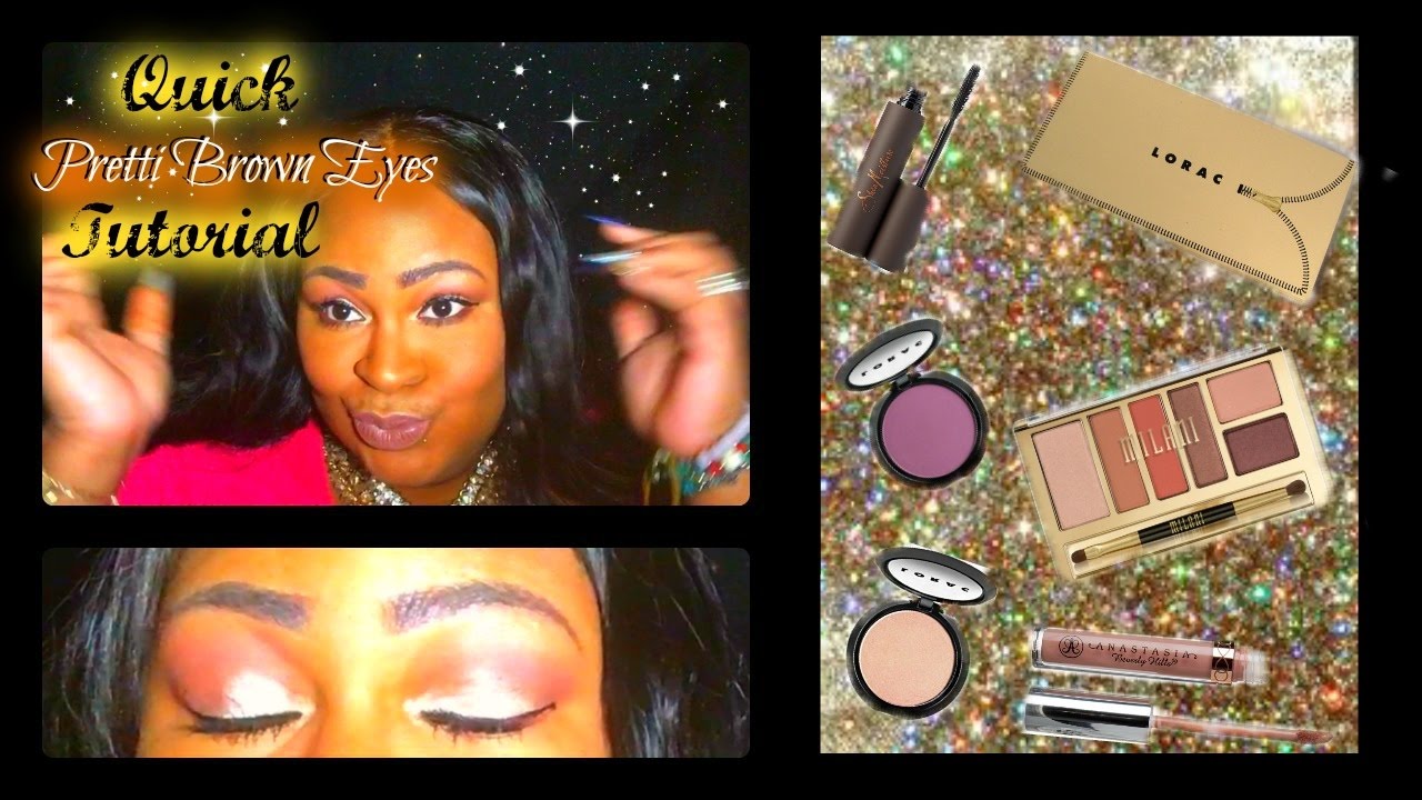 GRWM...QUICK PRETTI BROWN EYES - YouTube