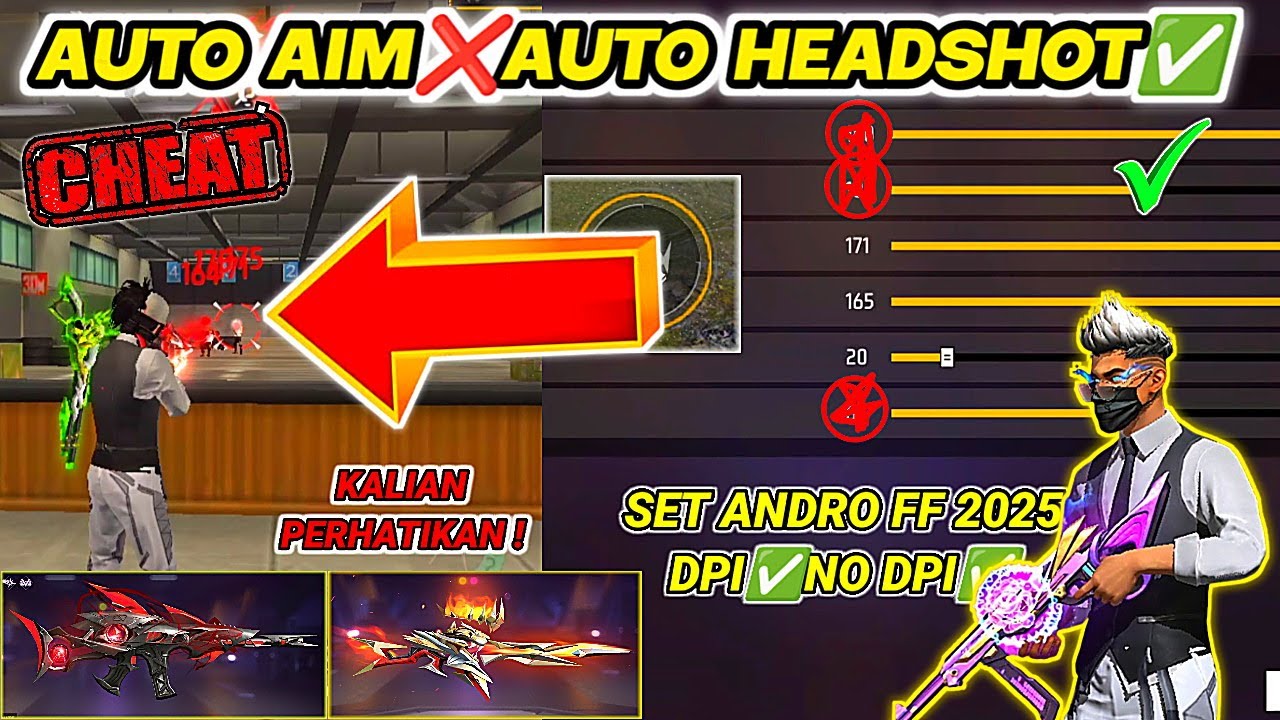 REAL‼️AIM AUTO HEADSHOT DI FREEFIRE 💯WORK SENSITIVITAS FF 2025 - YouTube