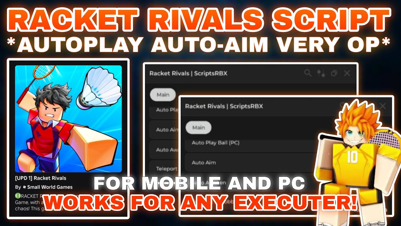 [UPD 1]🏸Racket Rivals Script Pastebin AUTOPLAY | AUTO-AIM BALL | AUTO ...