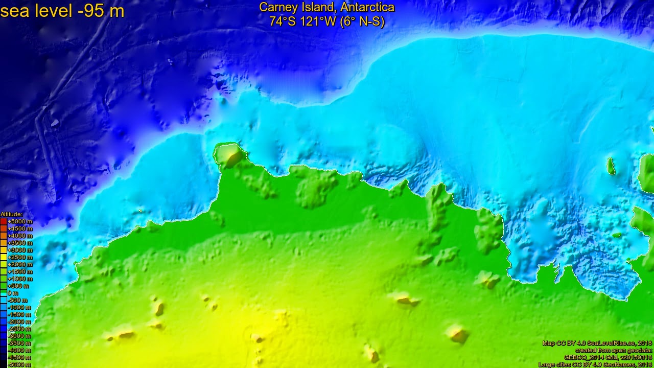 Carney Island, Antarctica, (z+c) sea level rise -135 - 65 m - YouTube