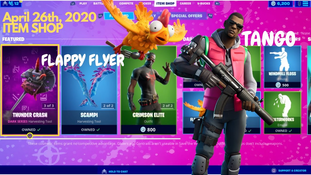 *NEW* Fortnite Item Shop [26/4/2020] FLAPPY FLYER, TANGO, CRIMSON ELITE ...