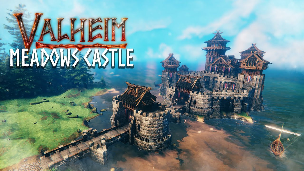 Valheim Meadows Island Castle PART 1 - YouTube