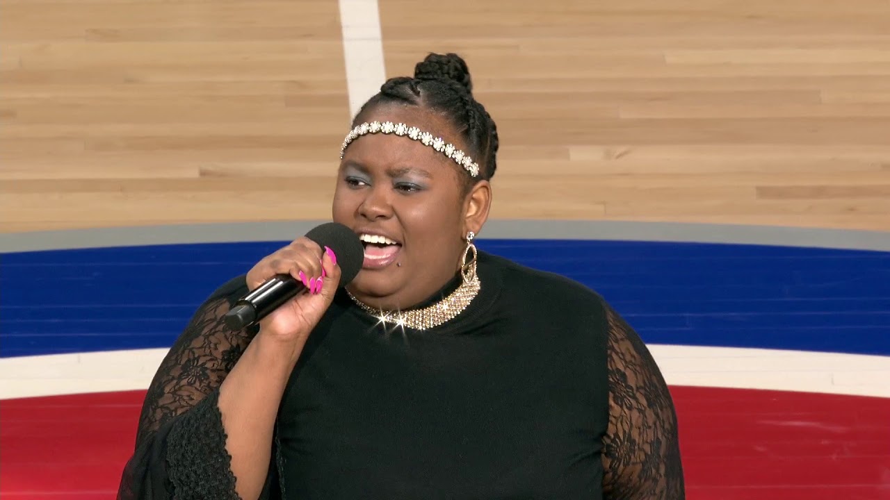 LAY'NA MICHELLE Performance Live Pre-Game for the Detroit Pistons ...