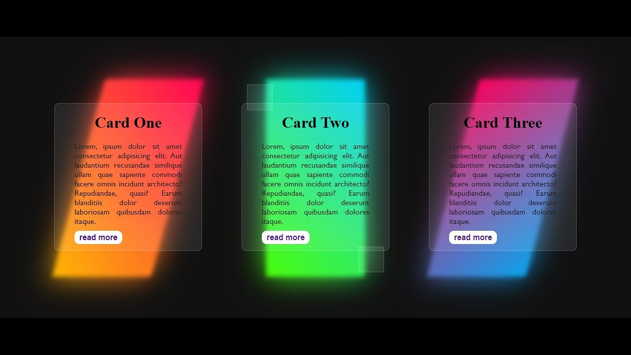 Css3 Glowing Gradient Glassmorphism Card Hover Effects Glass Morphism Youtube