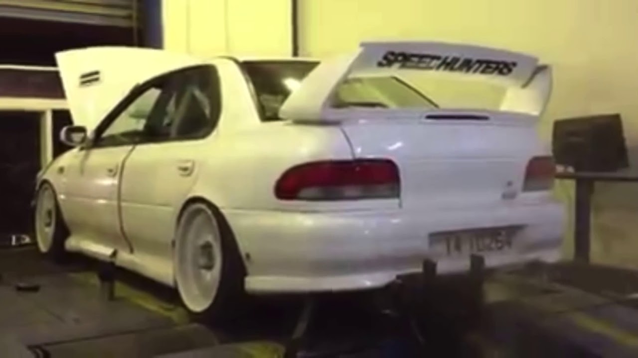 JDM sti dyno backfire - YouTube