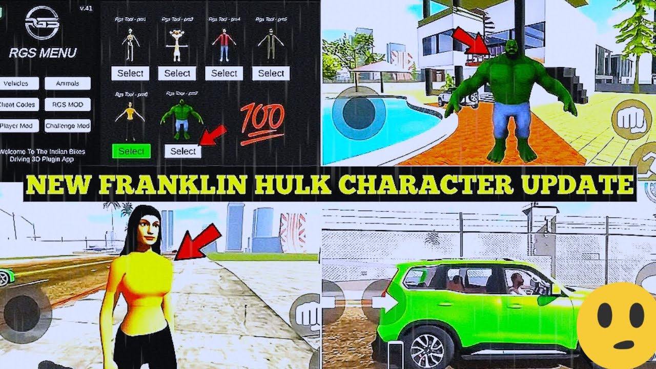 Indian Bike Driving 3D Franklin Hulk Character Cheat Code🤩💯| Plugin New Update || Harsh in Game ...