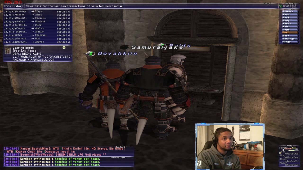 ff11 Eden Server Leaping Boots prices are 2 dayum high - YouTube