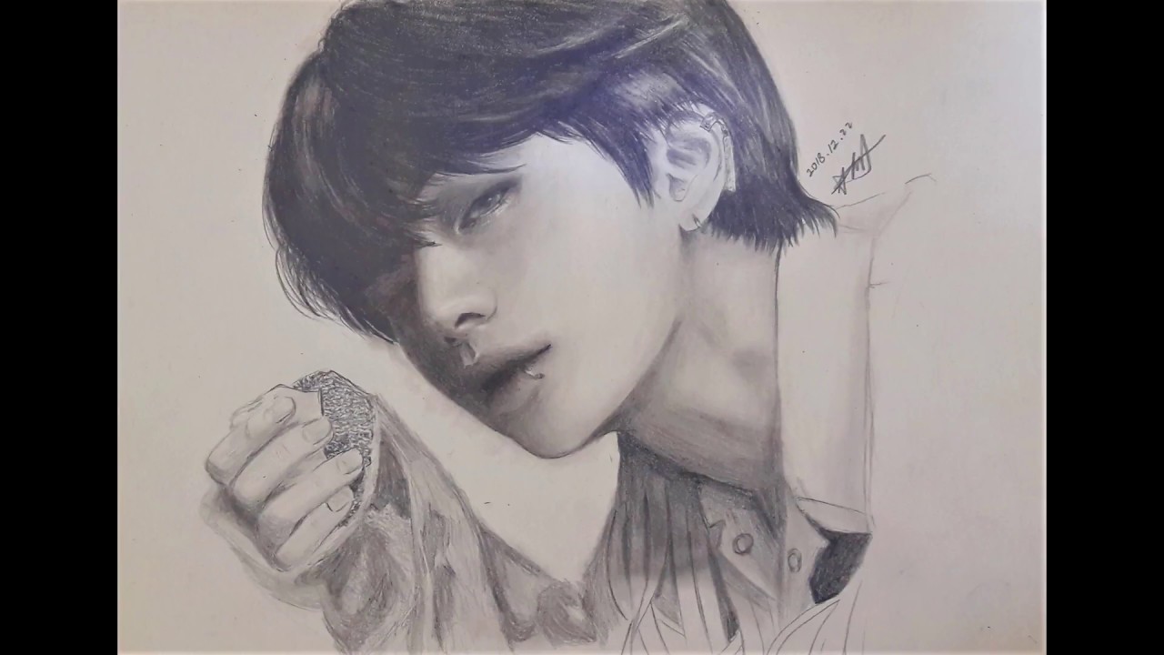 방탄소년단 김태형 그리기/Drawing BTS-V(Kim Tae-hyung) - YouTube