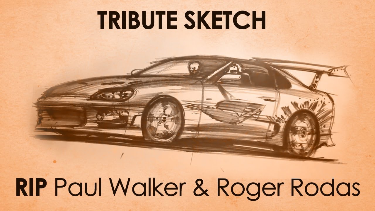 Paul Walker Drawing Car