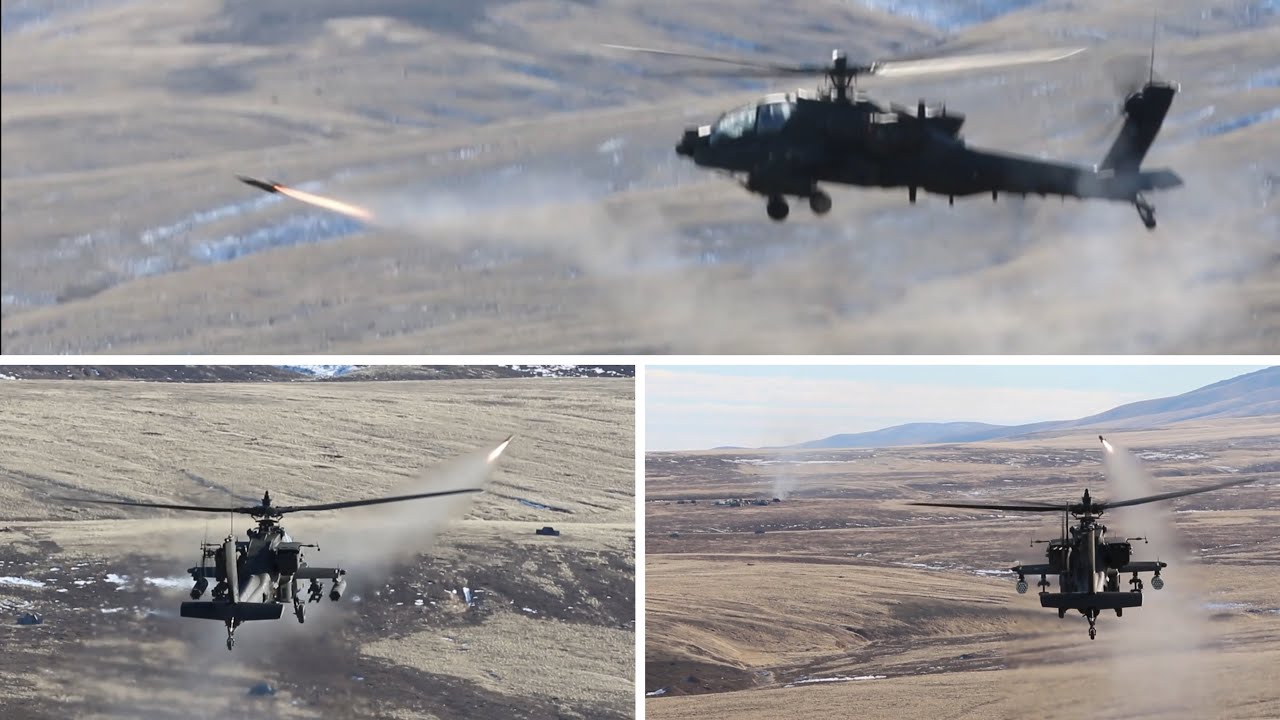 AH-64E Apache helicopters | Hellfire Missile Shoot B-Roll - YouTube