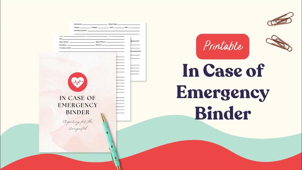 In Case of Emergency Printable Binder - Flip through - YouTube