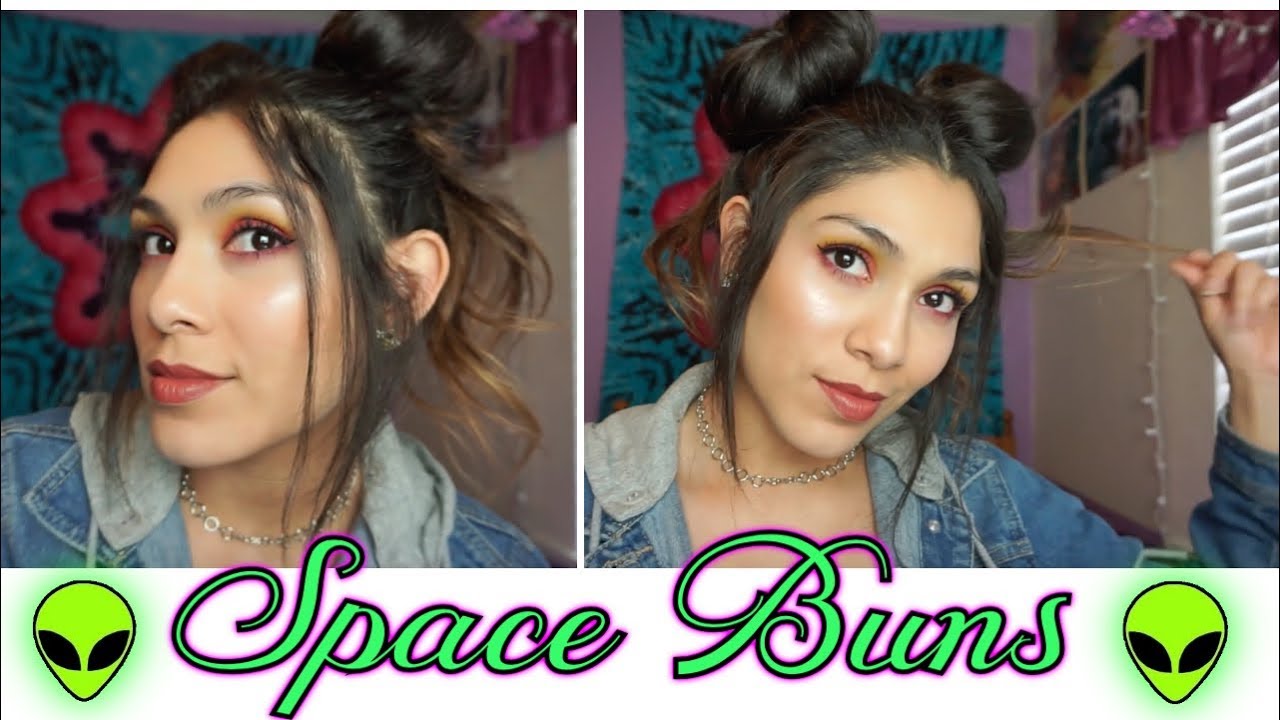 MESSY SPACE BUNS TUTORIAL - YouTube