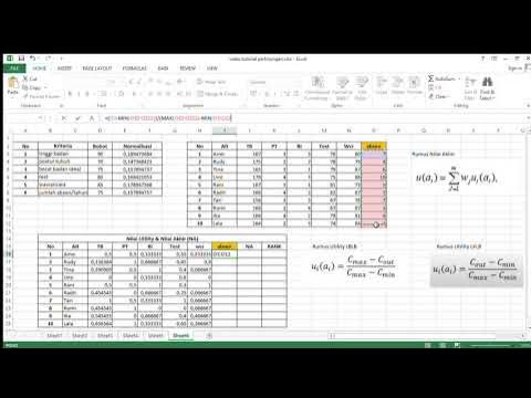 Tutorial Perhitungan Metode SMART (Simple Multi Attribute Rating Technique) Excel. - YouTube