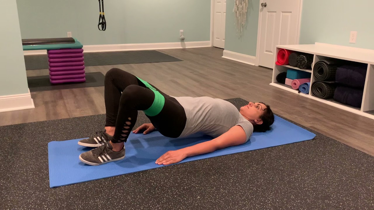 Resistance Band Glute bridges - YouTube