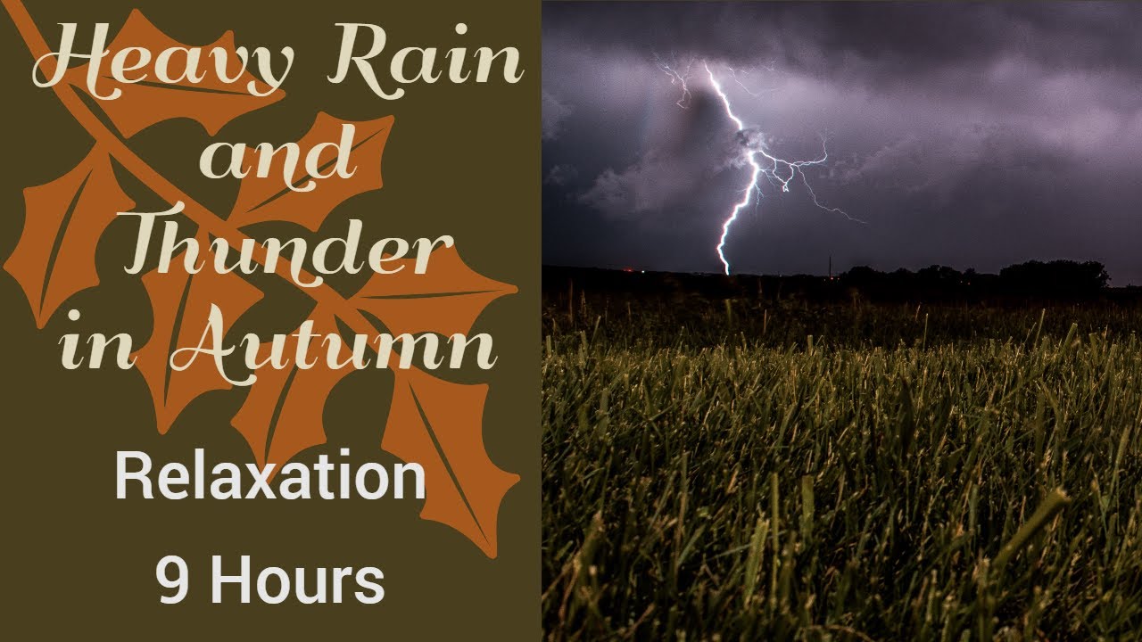 Heavy Rain and Thunderstorms in Autumn 9 Hours - YouTube