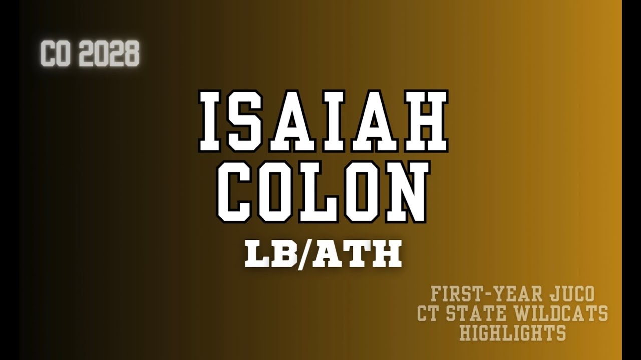 Isaiah Colon | First-Year JUCO Linebacker | CT State Wildcats - YouTube
