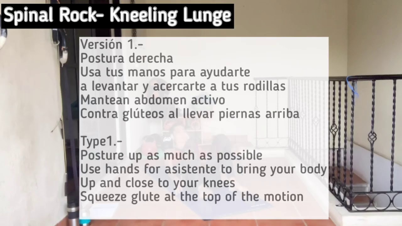 Spinal Rock-Kneeling Lunge - YouTube