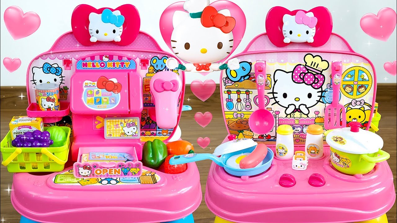 Satisfying with Unboxing Super Cute Pink Hello Kitty Kitchen Playset ...