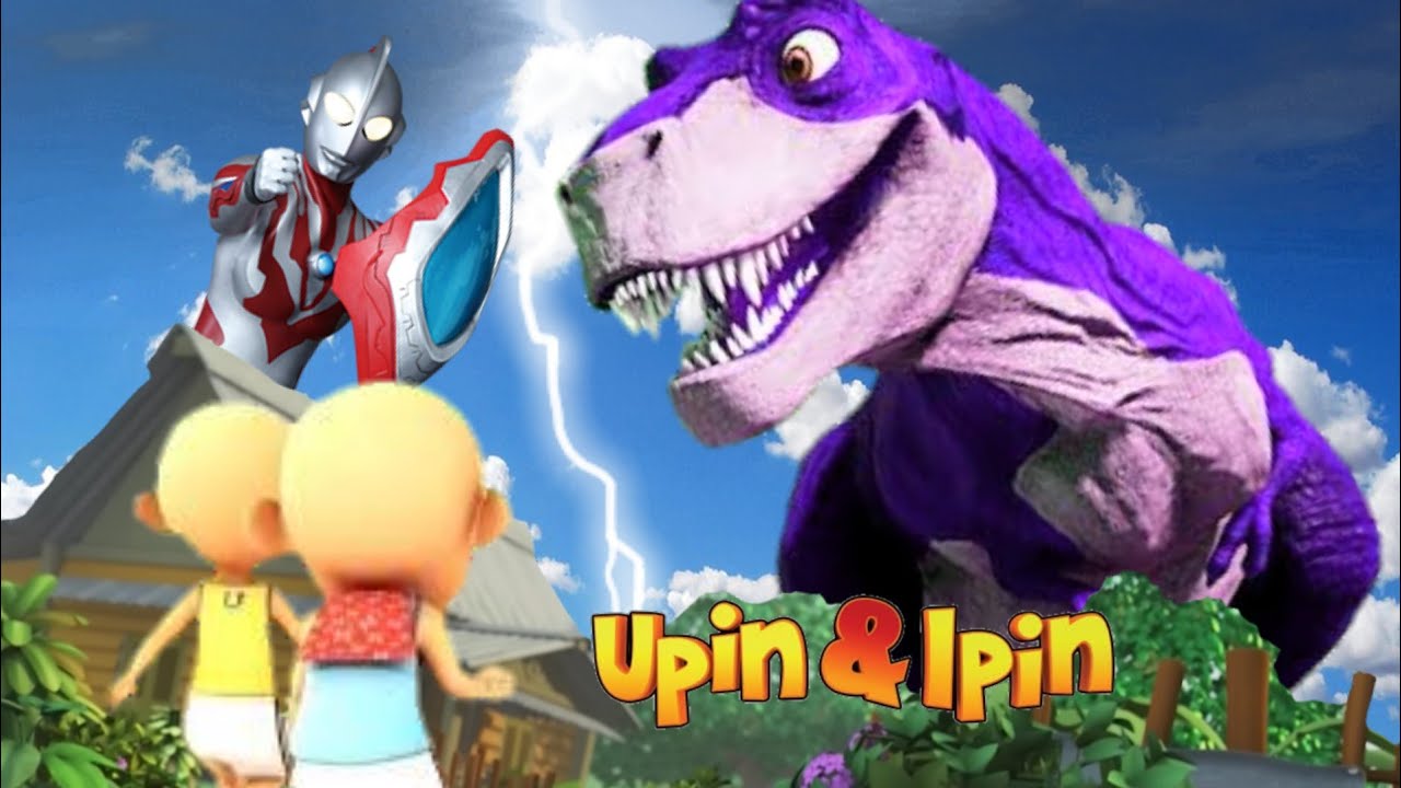 Upin Ipin Takut Ada Tirex Dinosaurus Ganteng Warna Biru Ultraman Ribut ...