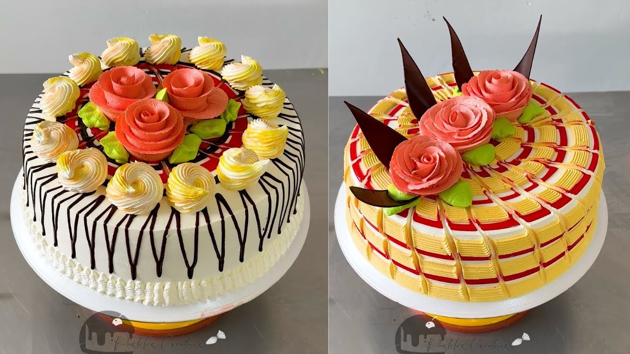 tutorial para decorar deliciosos pasteles con crema vegetal fácil y ...