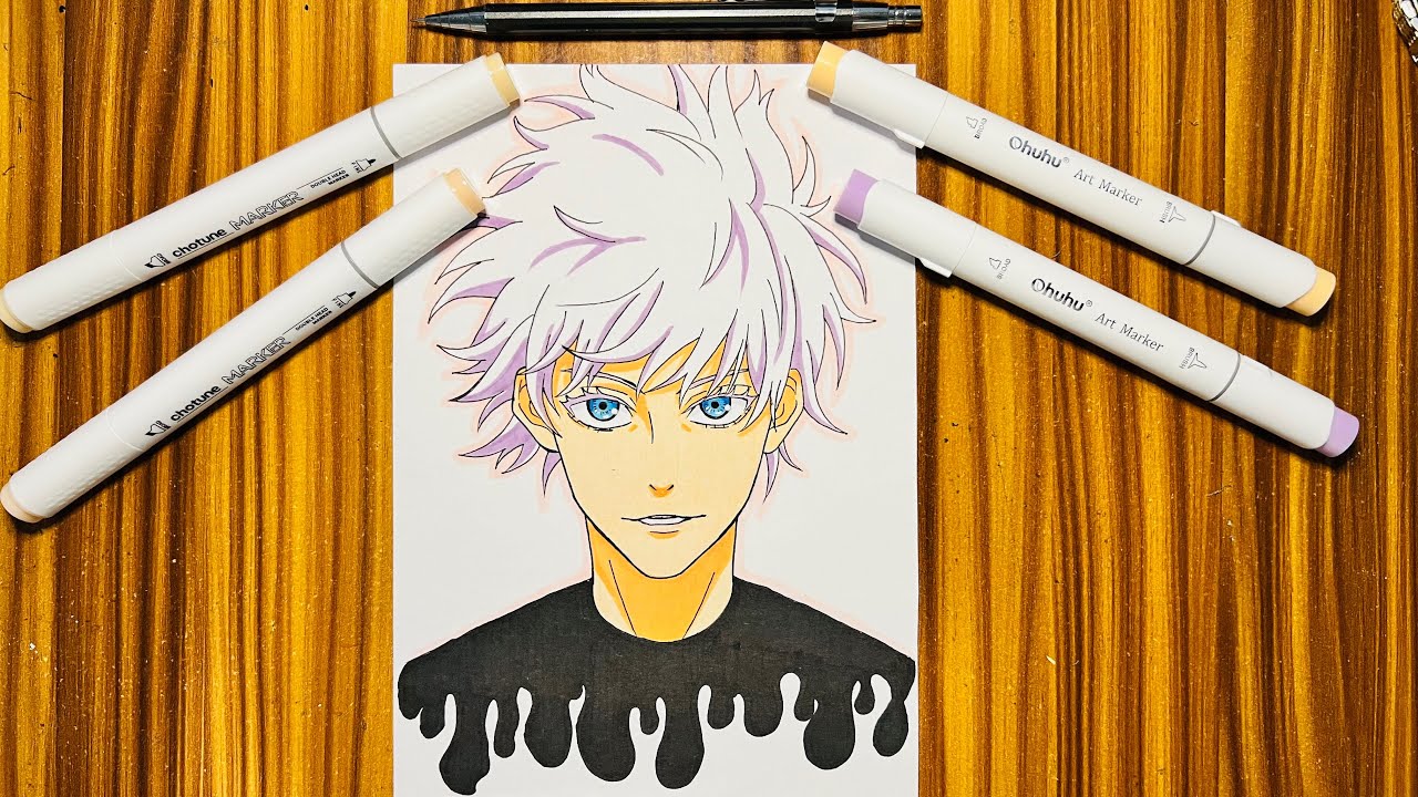 Drawing Gojo Satoru from Jujutsu Kaisen | Time-lapse - YouTube