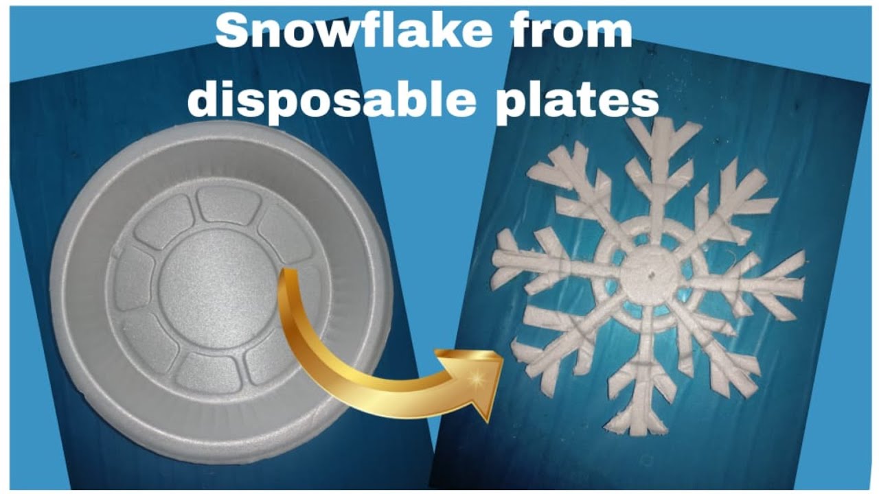 DIY Snowflake from disposable plate I Easy tutorial IChristmas special ...