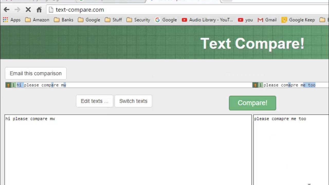 How to compare text files online - YouTube