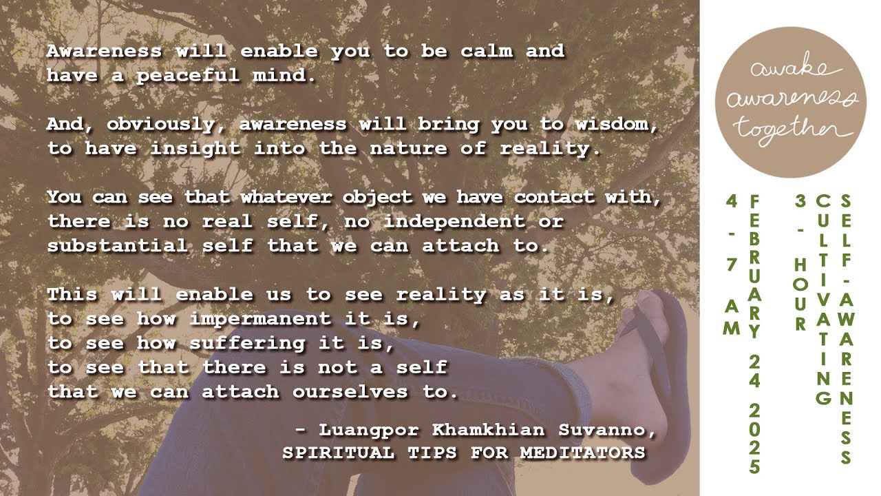 Daily Practice: 3-Hour Cultivating Self-Awareness | Equanimity ...