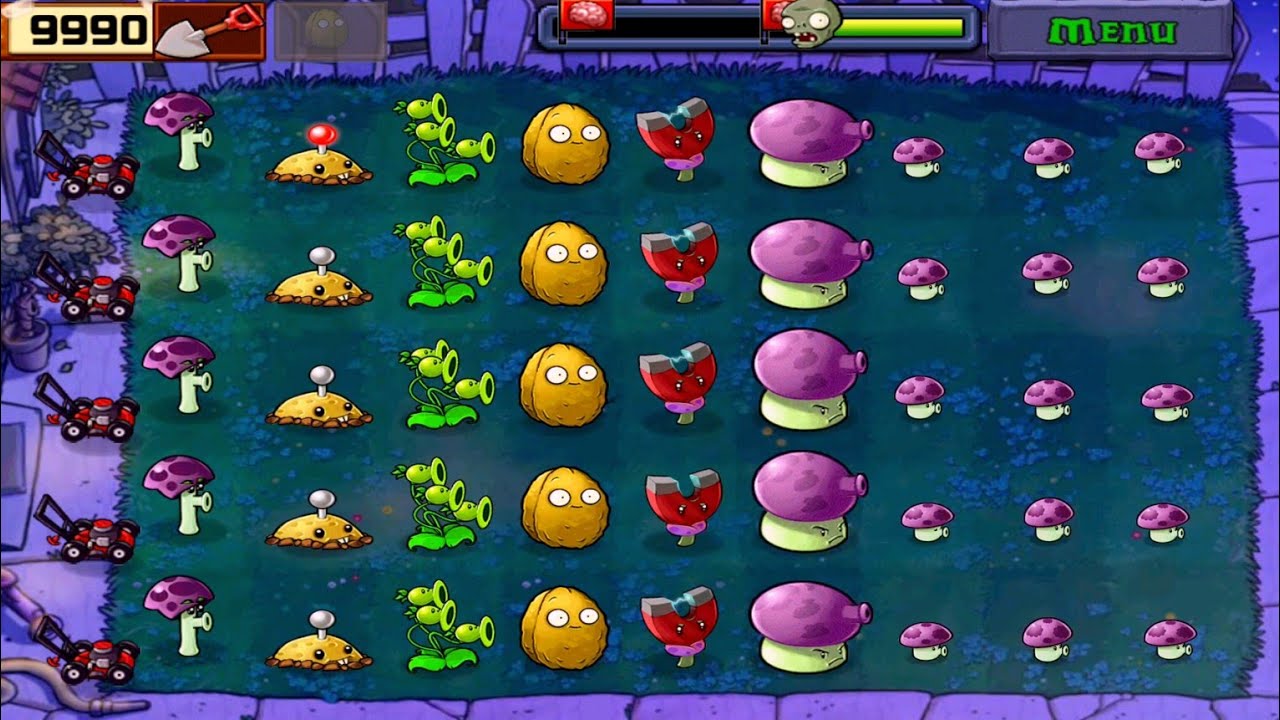 PVZ GAMEPLAY | ADVENTURE NIGHT COMPLETED IN 4:30 MINUTES FULL HD ...