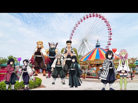 The Hashira Road Trip Part 3 Amusement Park trip+Giyushino confession ...