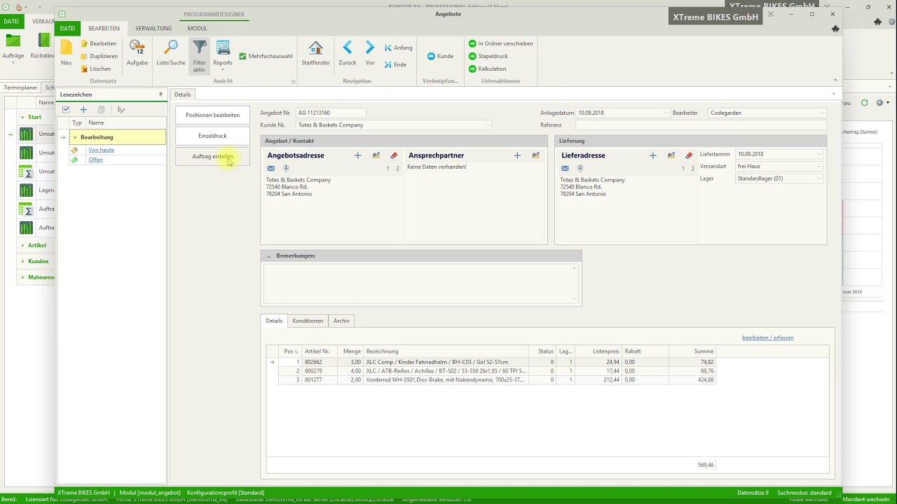 Kontor R4 Modular: Auftrag aus Angebot erstellen - YouTube