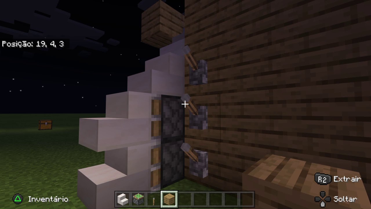 Como fazer escada com senha e cama elástica no Minecraft - YouTube