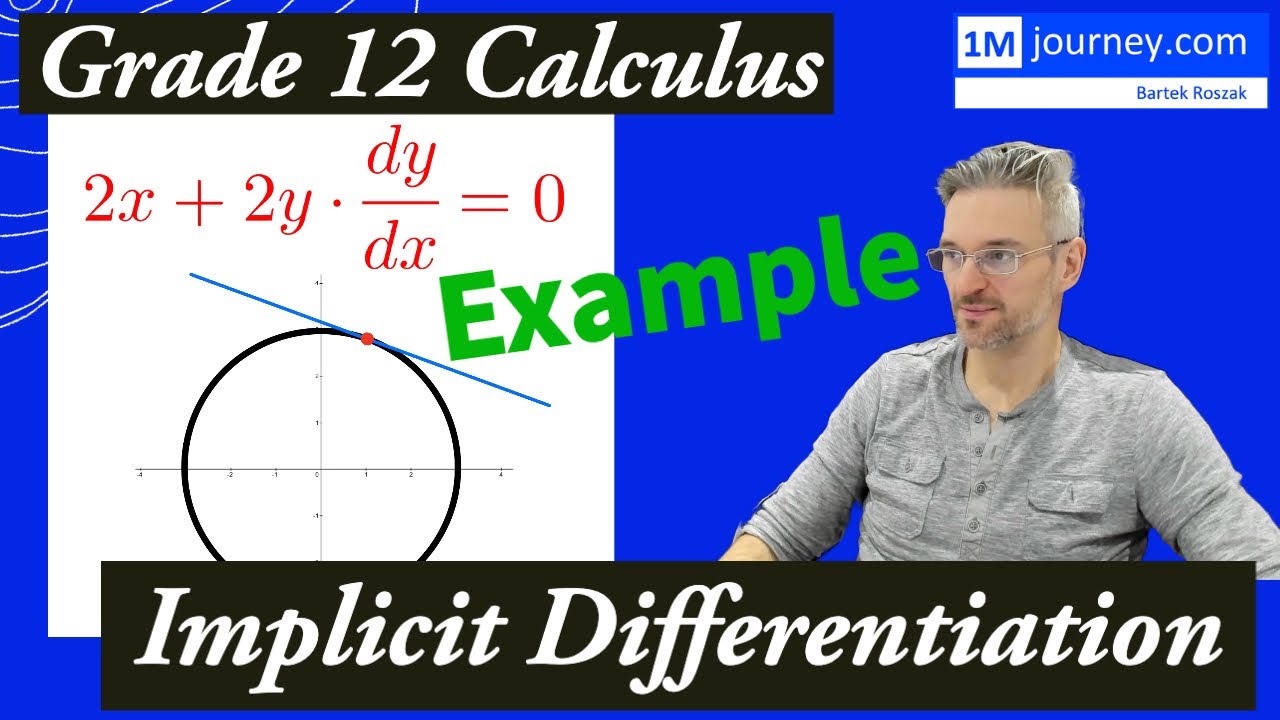 Calculus Grade 12 - Implicit Derivatives and Circles (Example) - YouTube