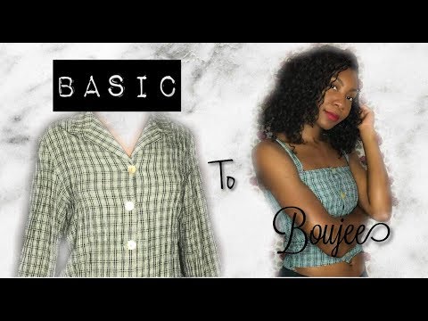 Basic to Boujee Ep. 3 | DIY BUTTON UP CROP TOP (super easy) - YouTube