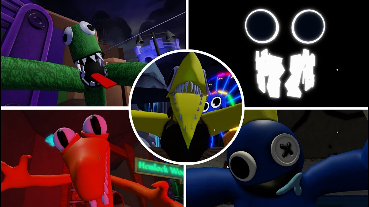 Rainbow Friends: Chapter 1 & 2 - All Jumpscares - YouTube