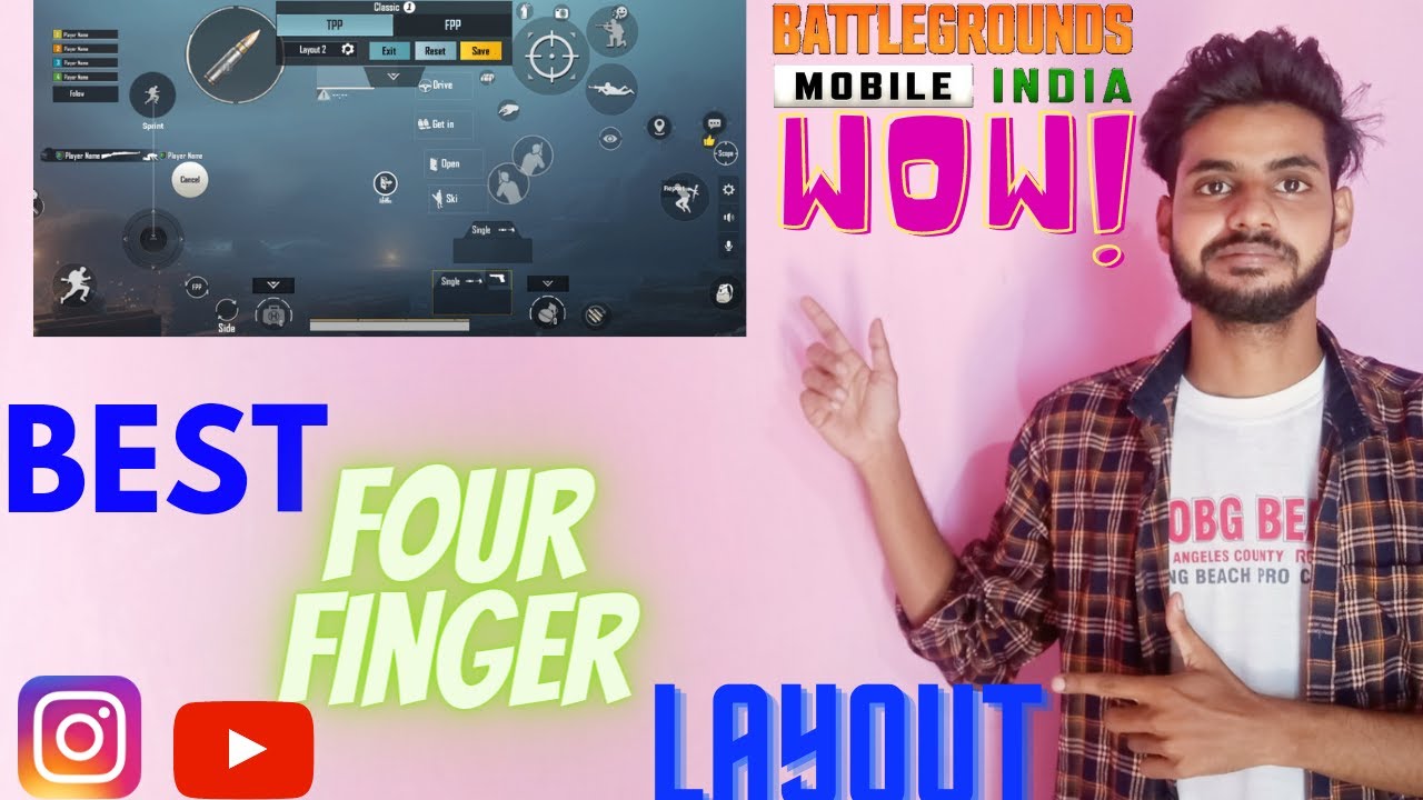 Best four finger layout setting | battle grounds mobile india | fast ...