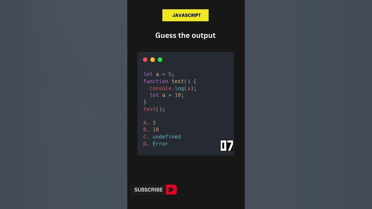 Test Your Javascript Knowledge: MCQ #123 - YouTube