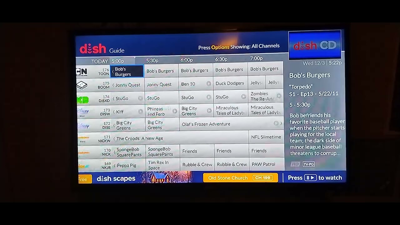 Dish Network Channel Guide (December 3, 2025) - YouTube