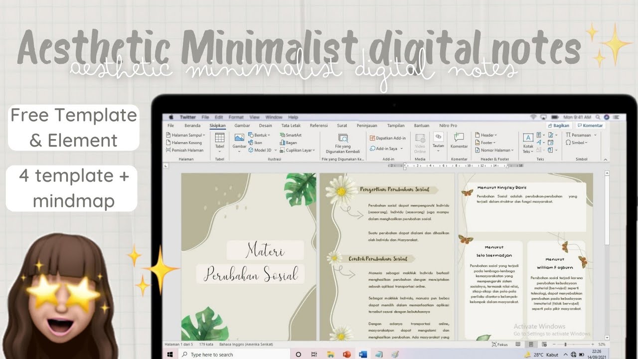 aesthetic minimalist digital notes📑 ｡˚ || free template - YouTube