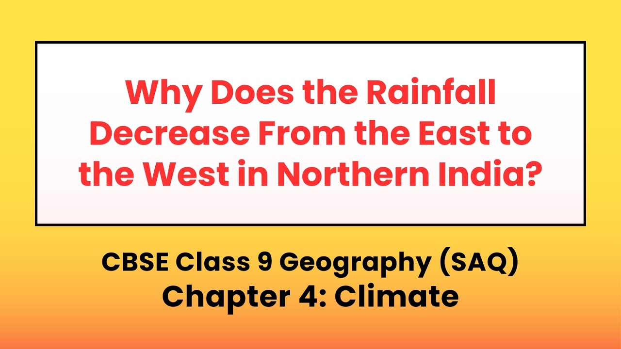 Why Does The Rainfall Decrease From The East To The West In Northern 2089