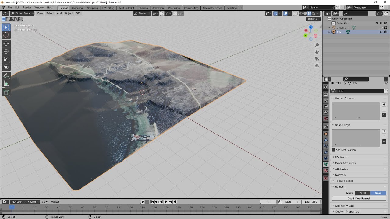 Como hacer TOPOGRAFÍA 3D en Blender con Curvas de Nivel | Blender - YouTube