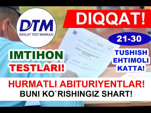 DTM-2022 Diagnostik test varianti-2 (21-30) #mustaqil_talim #imtihon # ...