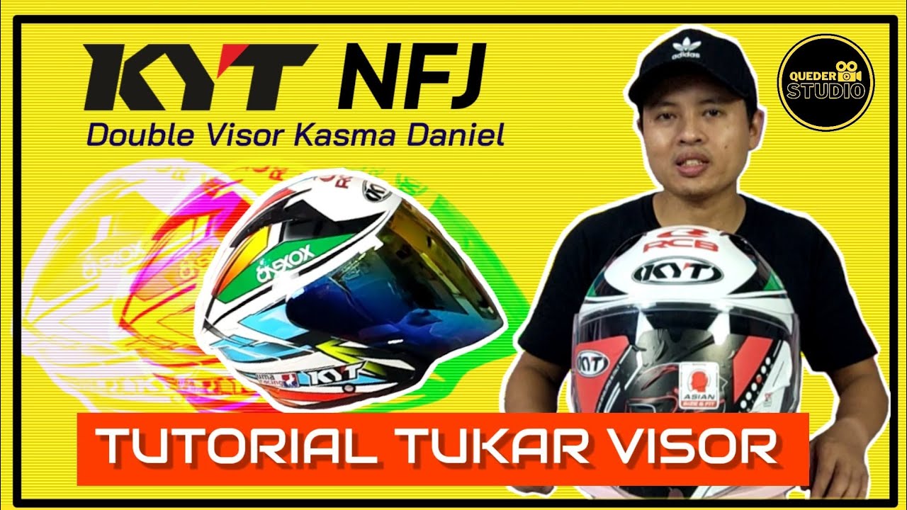 Tutorial Tukar Visor Helmet KYT NFJ | Visor Rainbow 🌈 - YouTube