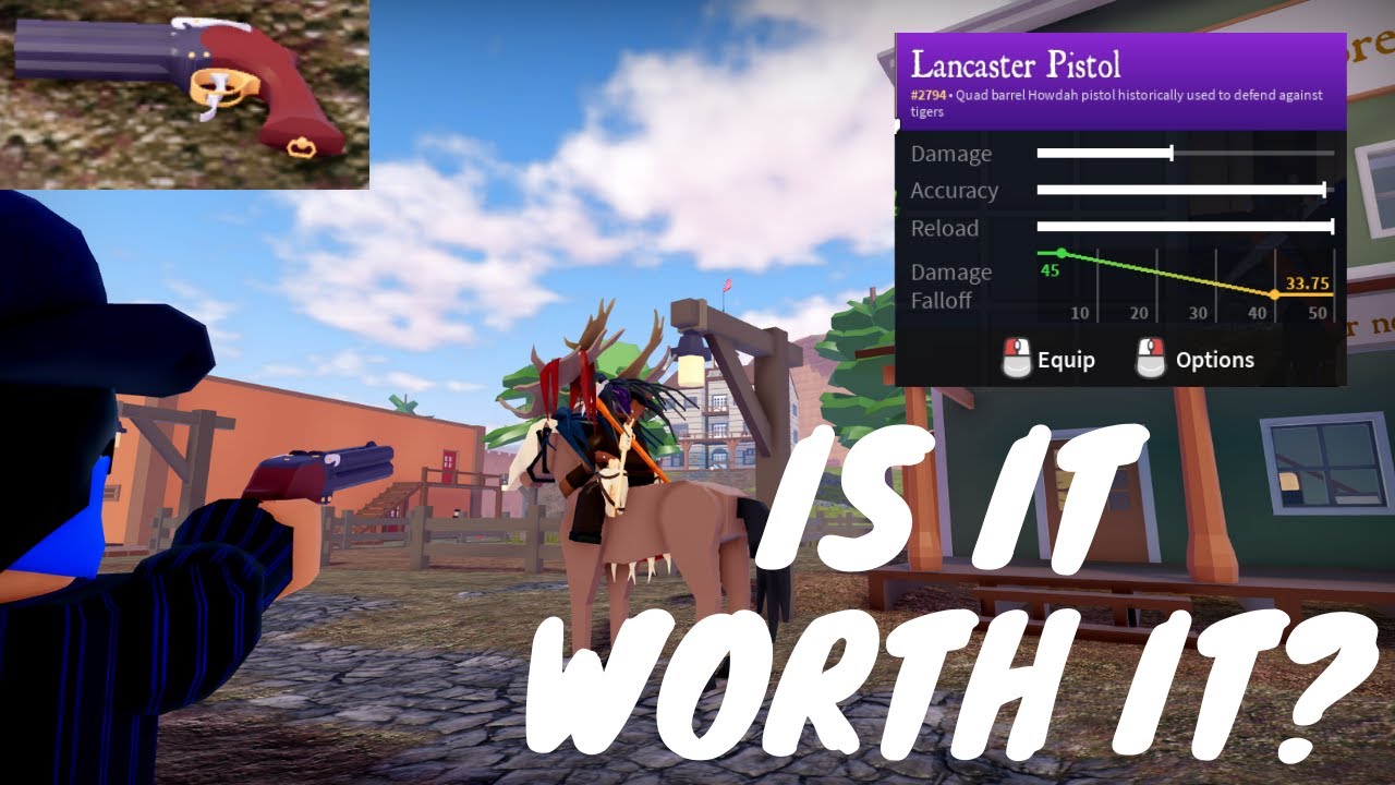 Lancaster Pistol Review -Roblox The Wild West - YouTube