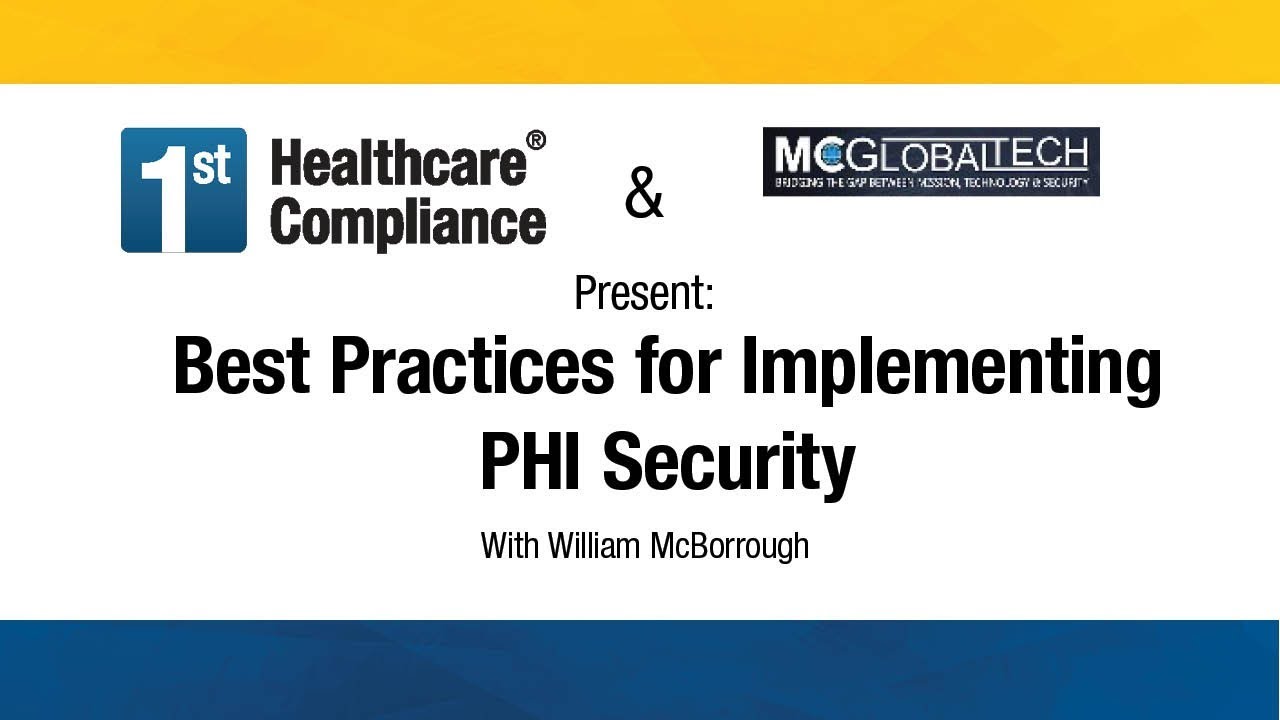 Best Practices for Implementing PHI Security - YouTube